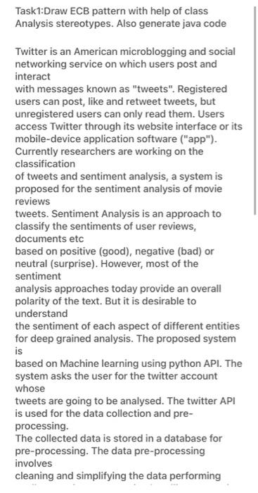 Solved Task1:Draw ECB pattern with help of class Analysis | Chegg.com