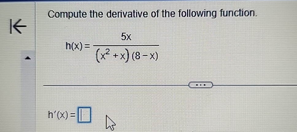 Solved Compute the derivative of the following | Chegg.com