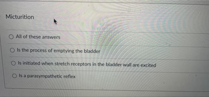 Solved Micturition All of these answers Is the process of | Chegg.com