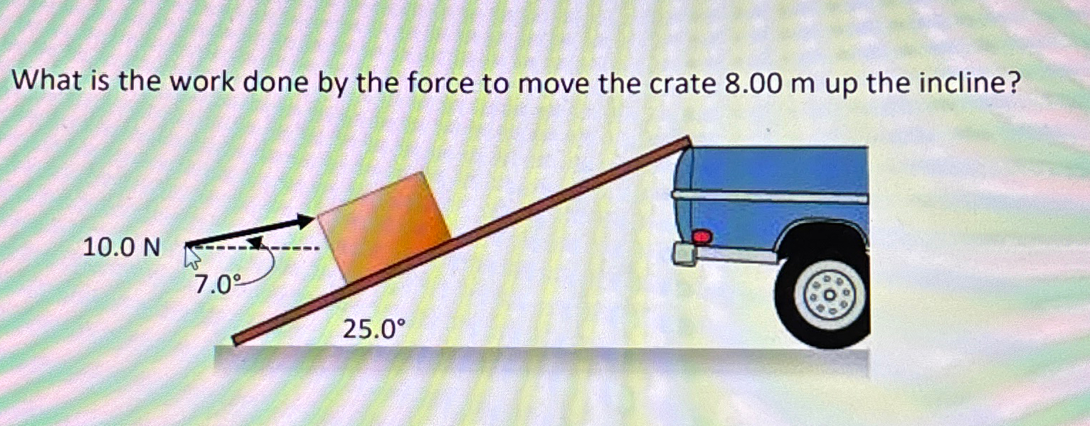 Solved What is the work done by the force to move the crate | Chegg.com