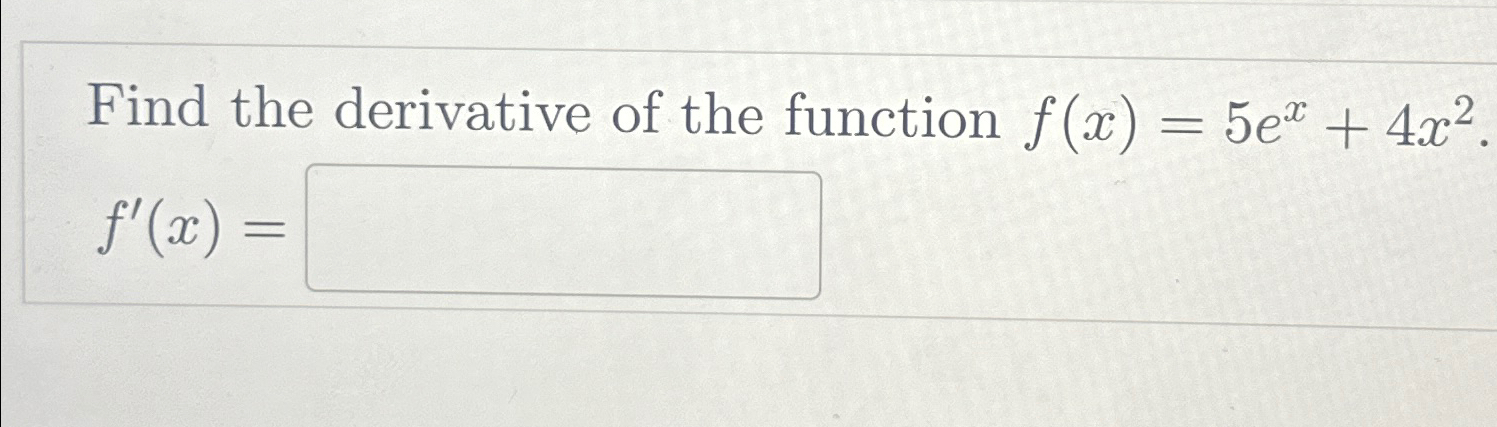 Solved Find the derivative of the function | Chegg.com