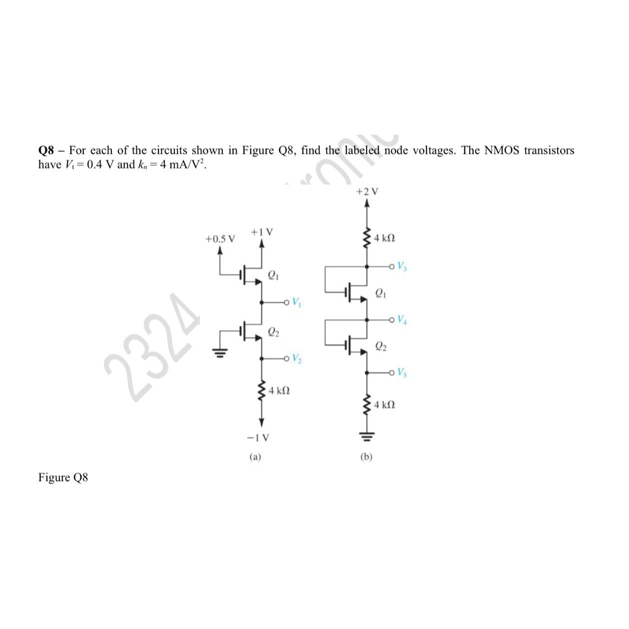 Solved Q8 - ﻿For each of the circuits shown in Figure Q8, | Chegg.com