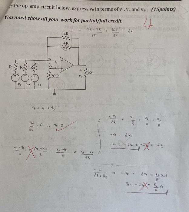 Solved the op-amp circuit below, express v0 in terms of | Chegg.com