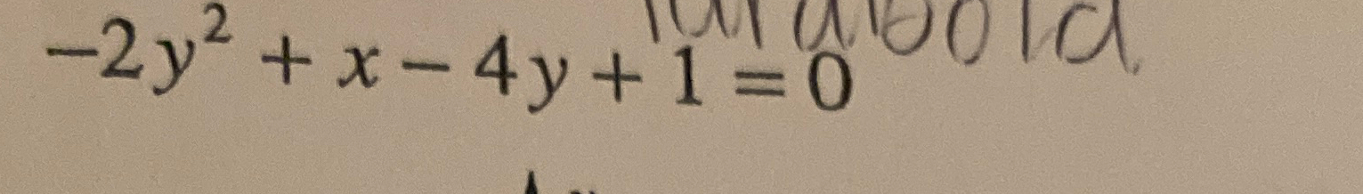 Solved -2y2+x-4y+1=0In standard form | Chegg.com