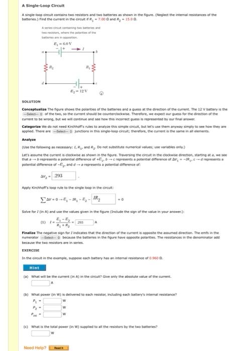 Solved A Single-Loop Circuit A single-loop circuit contains | Chegg.com