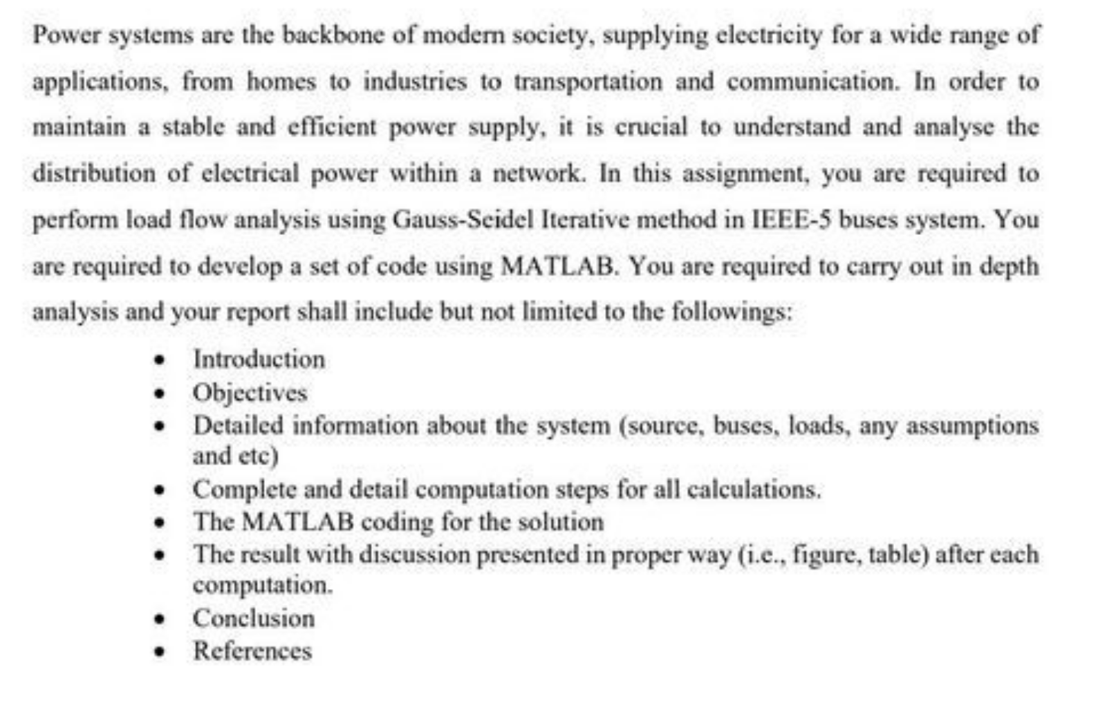 Solved Construct the MATLAB coding only for the 5 IEEE | Chegg.com Solved Construct the MATLAB coding only for the 5 IEEE | Chegg.com