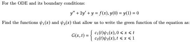 Solved For the ODE and its boundary conditions: | Chegg.com