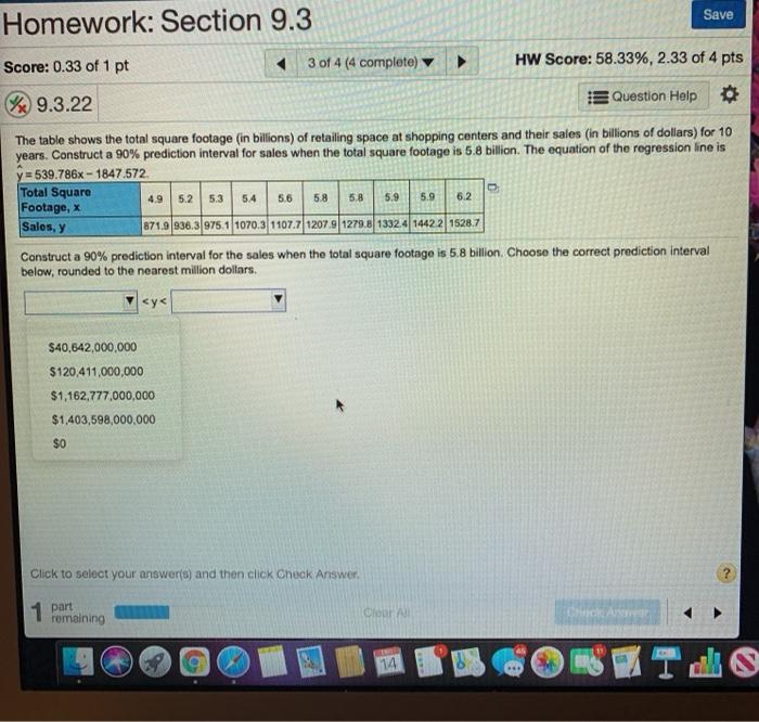 Solved Save Homework Section 9 3 Score 0 33 Of 1 Pt 3 Of 4