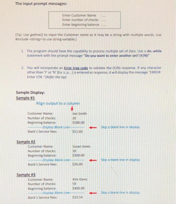 Solved Assignment - Bank Charges using loop and Error trap A | Chegg.com