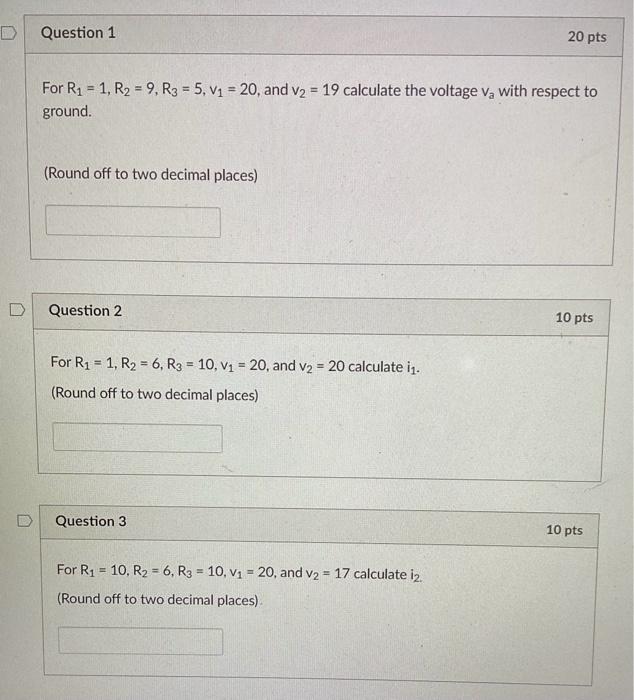 Solved Use The Following Circuit To Solve Questions 12 