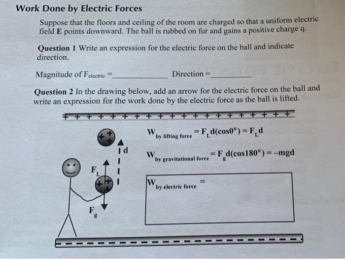 Solved Work Done by Electric Forces Suppose that the floors | Chegg.com
