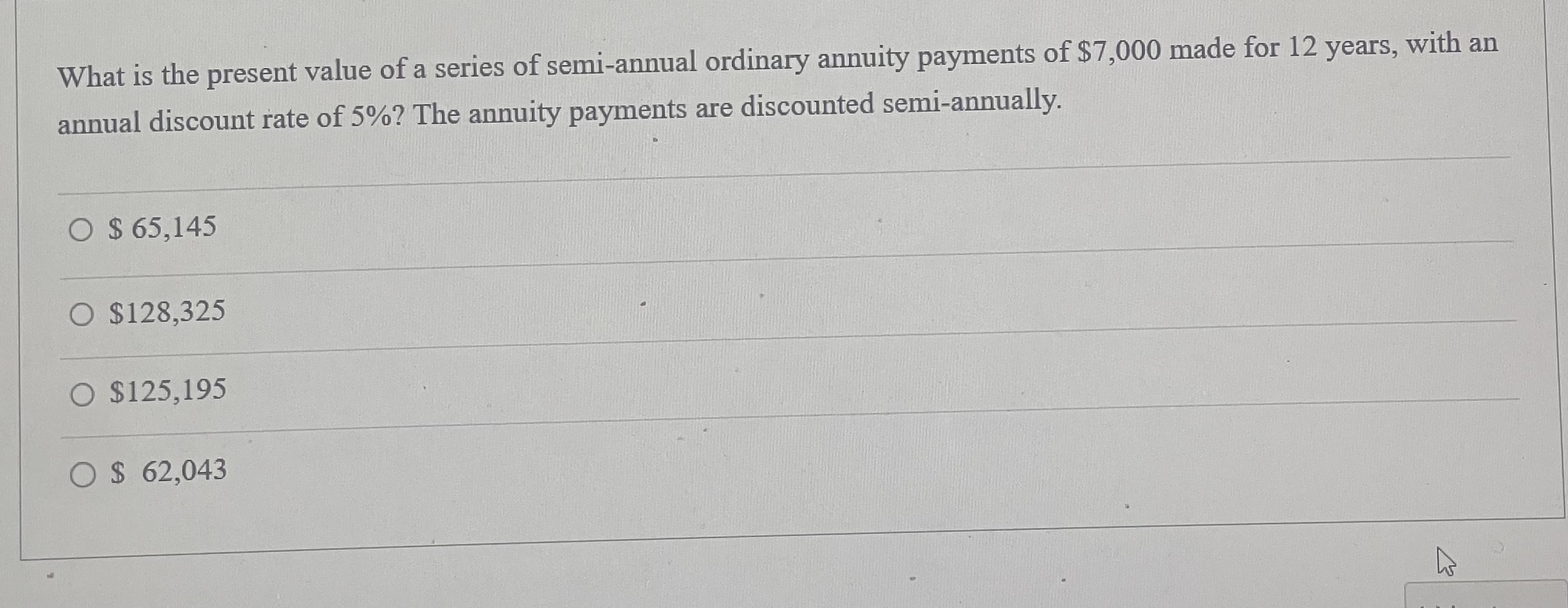 What is the present value of a series of semi-annual | Chegg.com