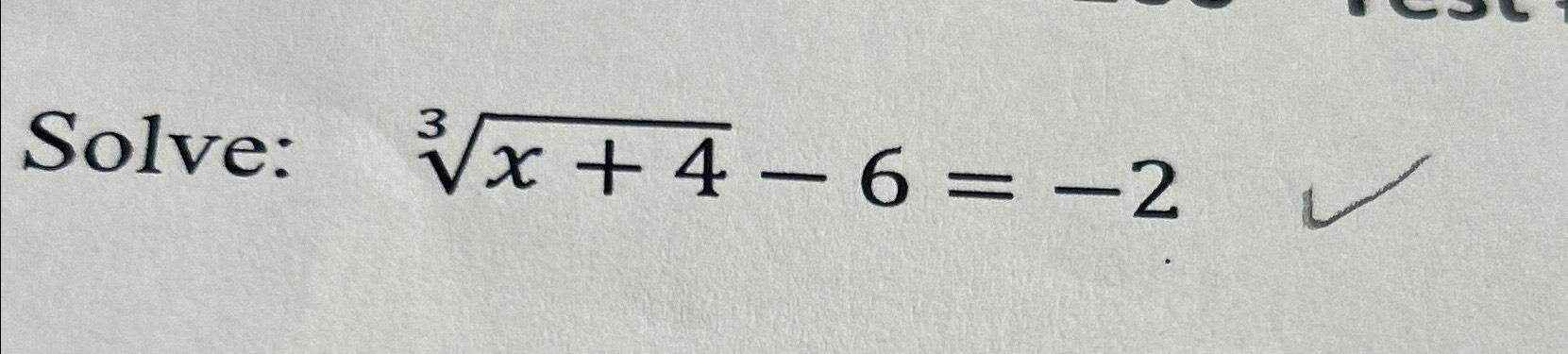 Solved Solve: x+43-6=-2 | Chegg.com