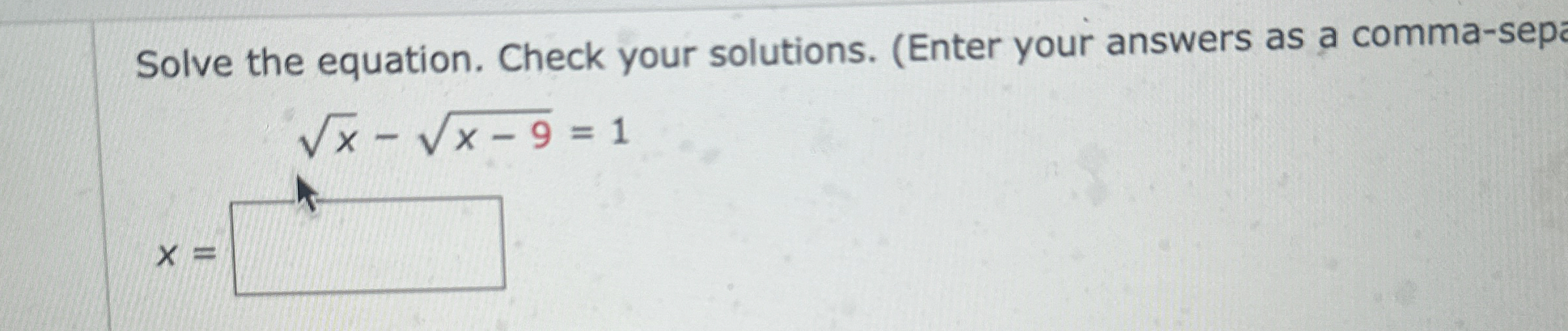 Solved Solve the equation. Check your solutions. (Enter your | Chegg.com