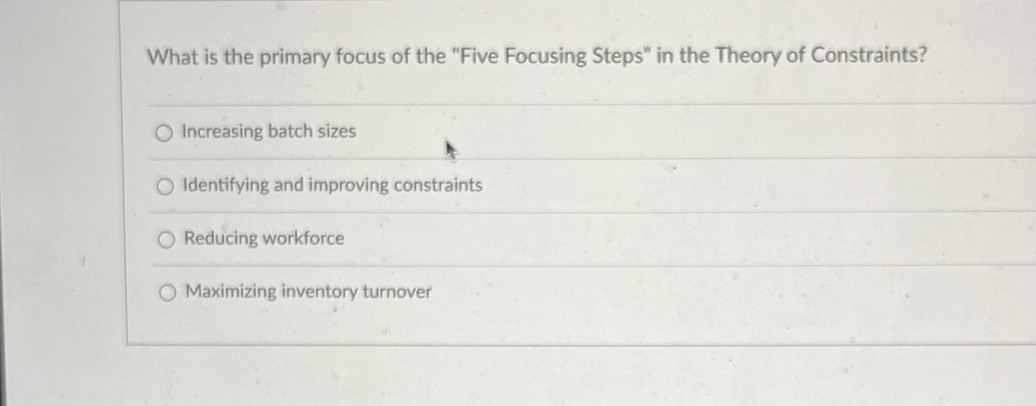 Solved What is the primary focus of the "Five Focusing | Chegg.com
