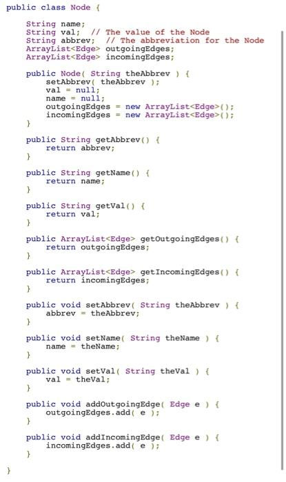 public class Node String name; String val; // The | Chegg.com