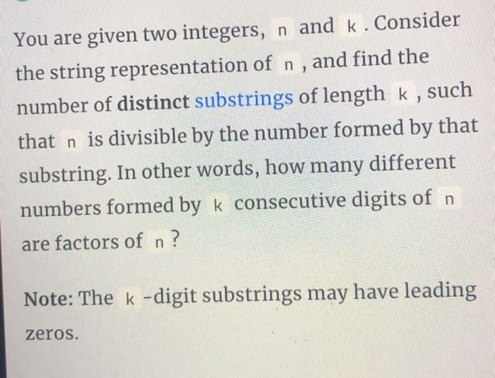 Solved You are given two integers, n and k. Consider the | Chegg.com