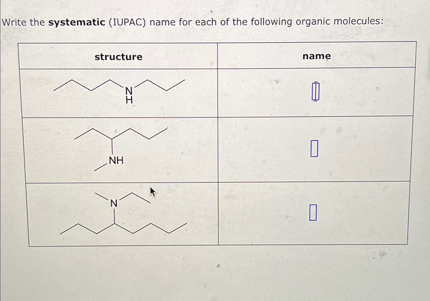 Solved Write the systematic (IUPAC) ﻿name for each of the | Chegg.com