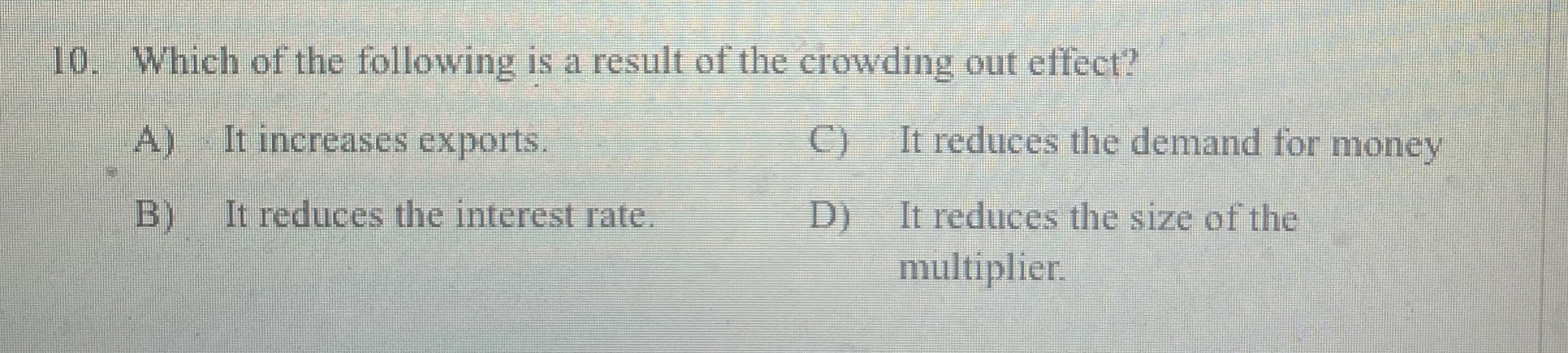 Solved Which of the following is a result of the crowding | Chegg.com