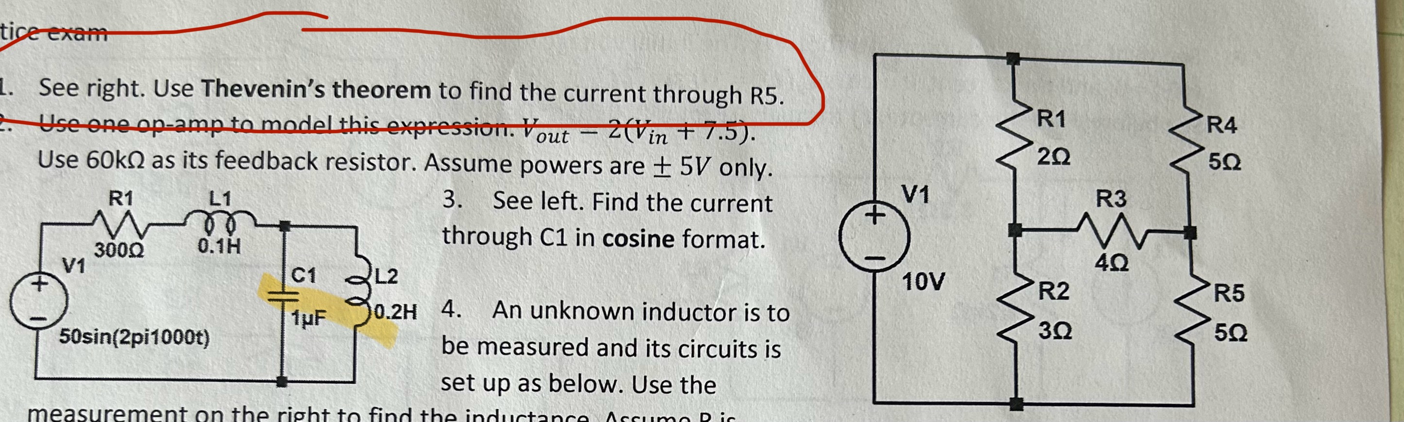 Solved See right. Use Thevenin's theorem to find the current | Chegg.com