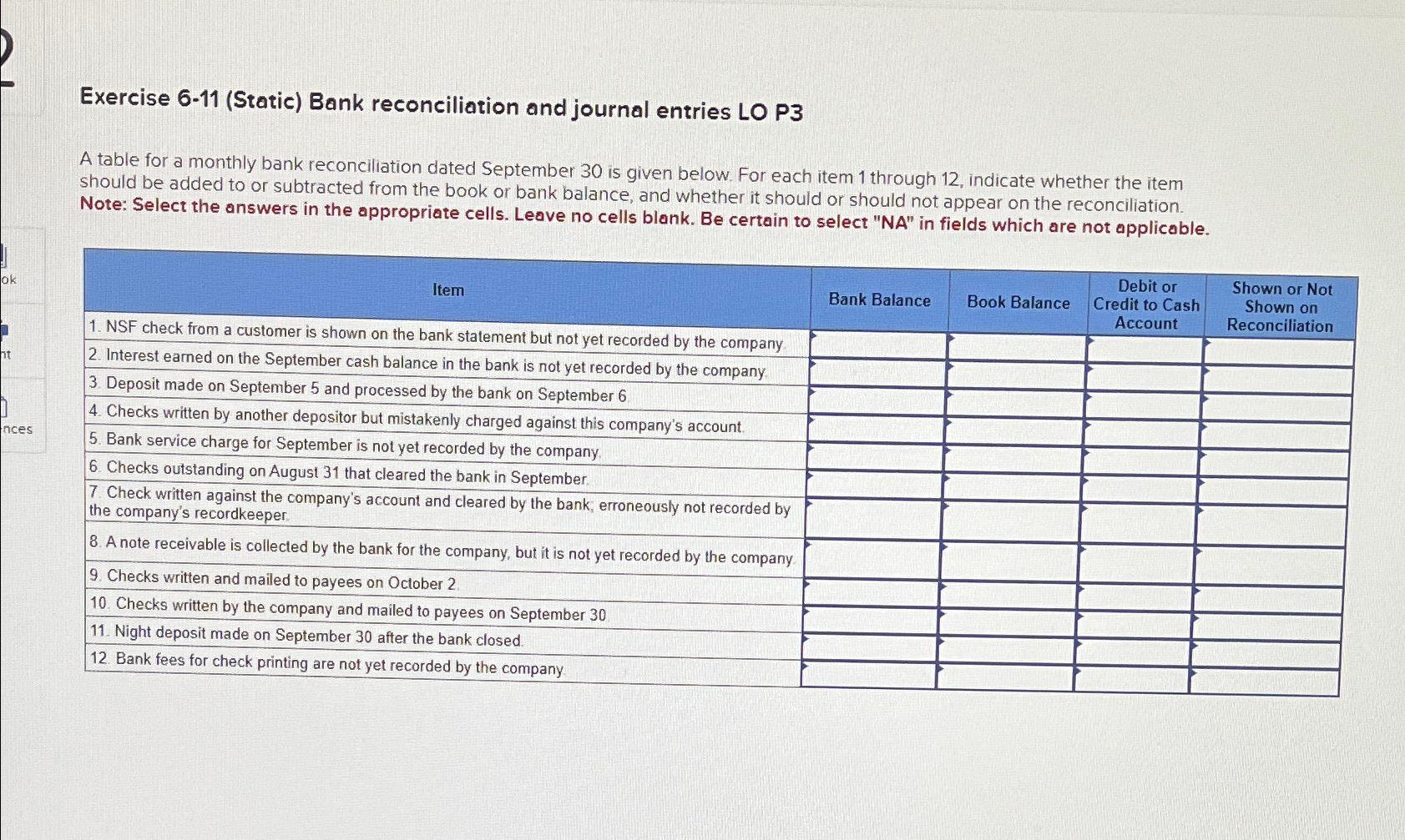 Solved Exercise 6-11 (Static) ﻿Bank reconciliation and | Chegg.com