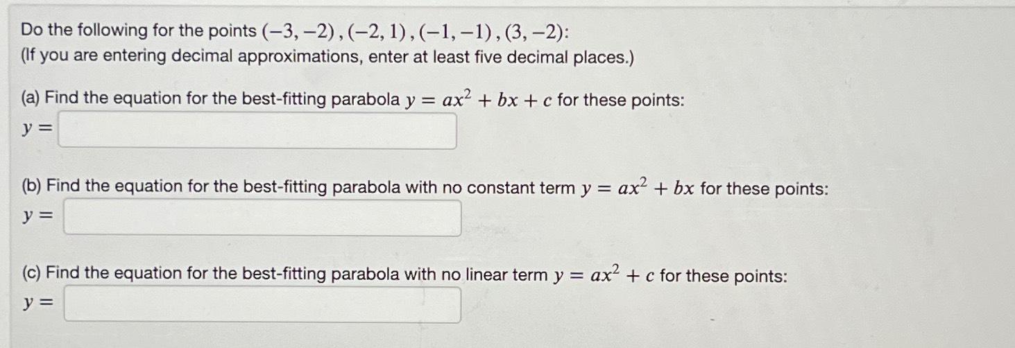 Solved Do the following for the points | Chegg.com