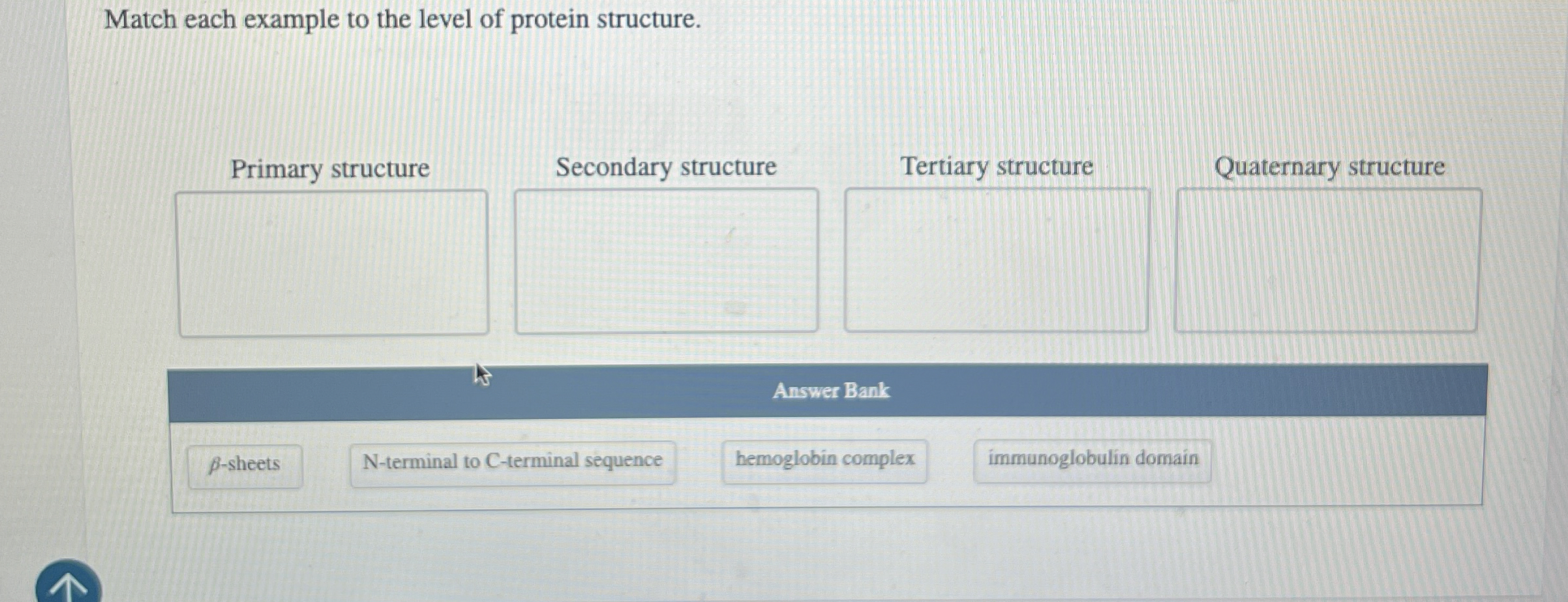 Solved Match each example to the level of protein | Chegg.com