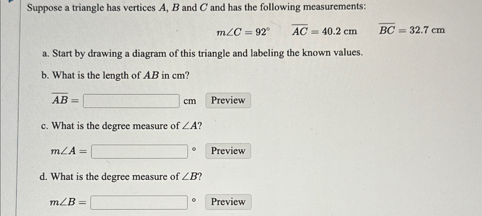 Solved Suppose a triangle has vertices A,B ﻿and C ﻿and has | Chegg.com