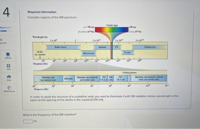 Solved 4 Required information Consider regions of the EM | Chegg.com Solved 4 Required information Consider regions of the EM | Chegg.com
