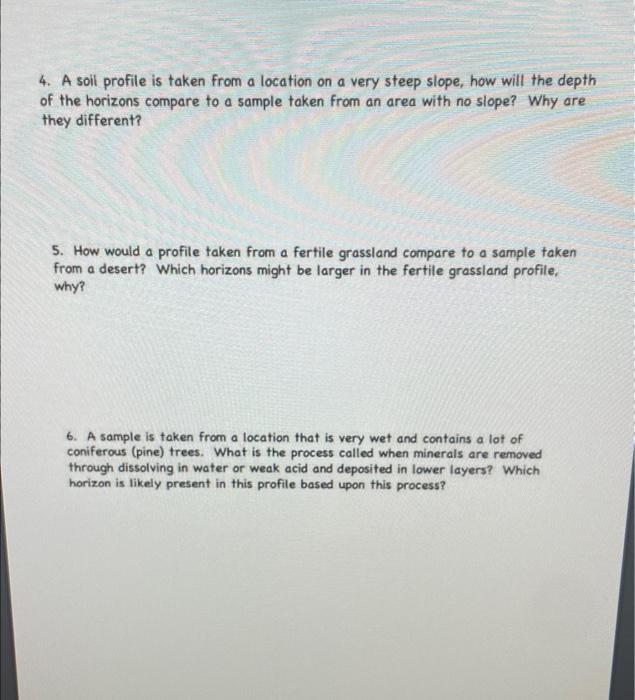 Solved Part II: Soil Formation and Properties Observe the | Chegg.com