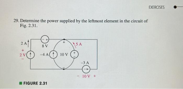 Solved EXERCISES 29. Determine the power supplied by the | Chegg.com