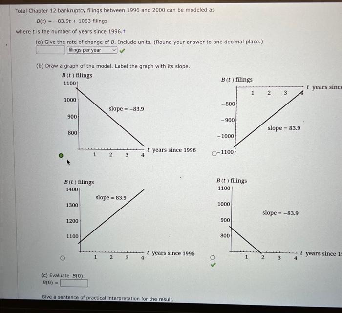 Solved Total Chapter 12 bankruptcy filings between 1996 and | Chegg.com