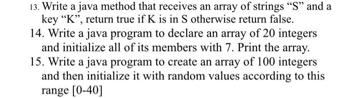 Solved 13. Write a java method that receives an array of | Chegg.com