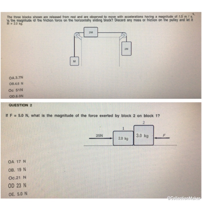 Solved The three blocks shown are released from rest and are | Chegg.com