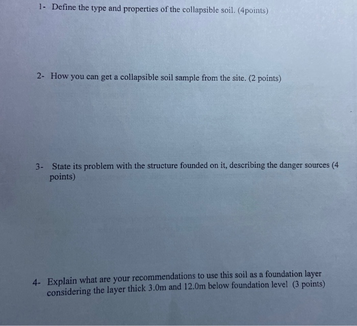 Solved 1- Define the type and properties of the collapsible | Chegg.com