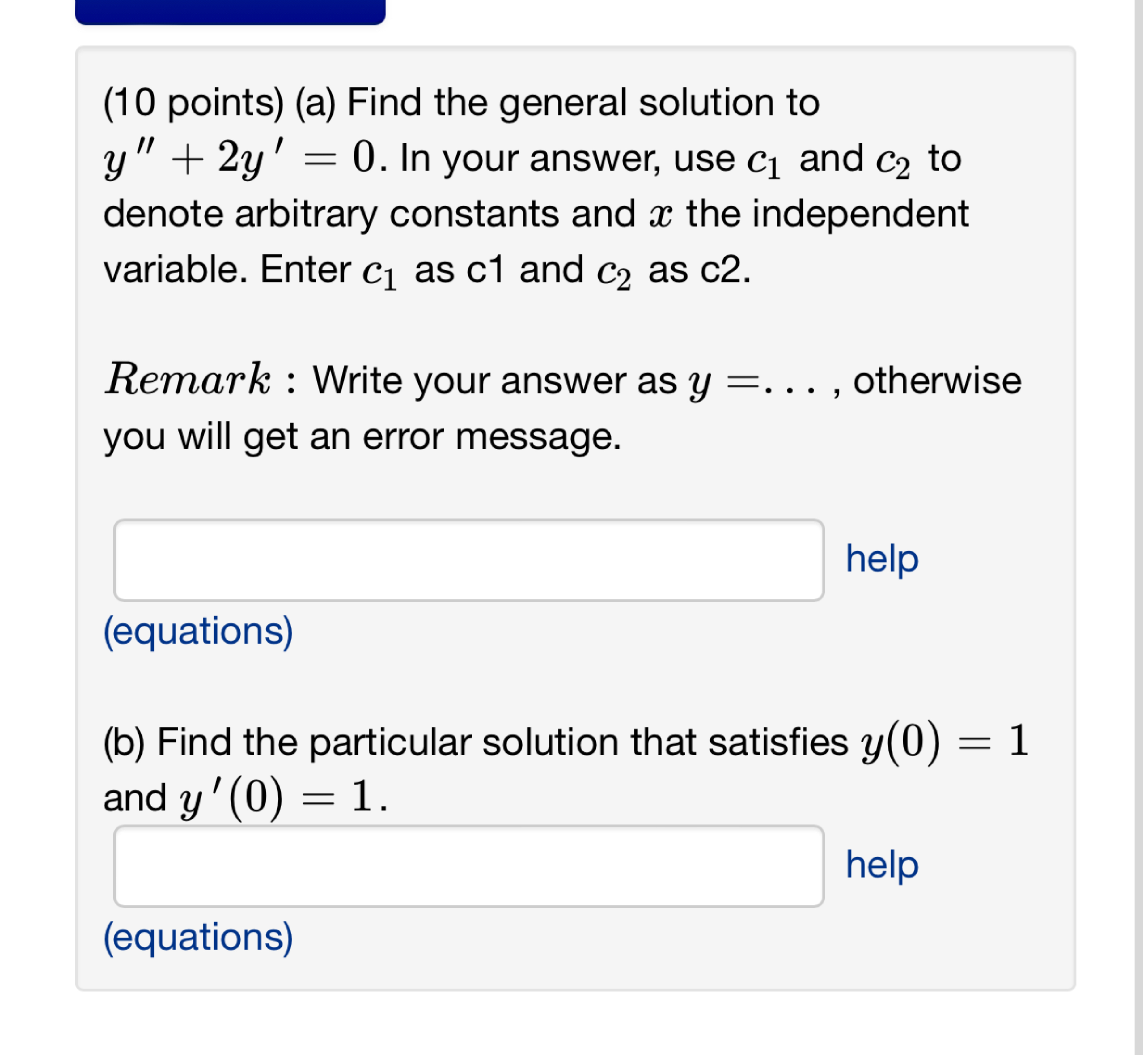Solved (10 ﻿points) (a) ﻿Find the general solution | Chegg.com