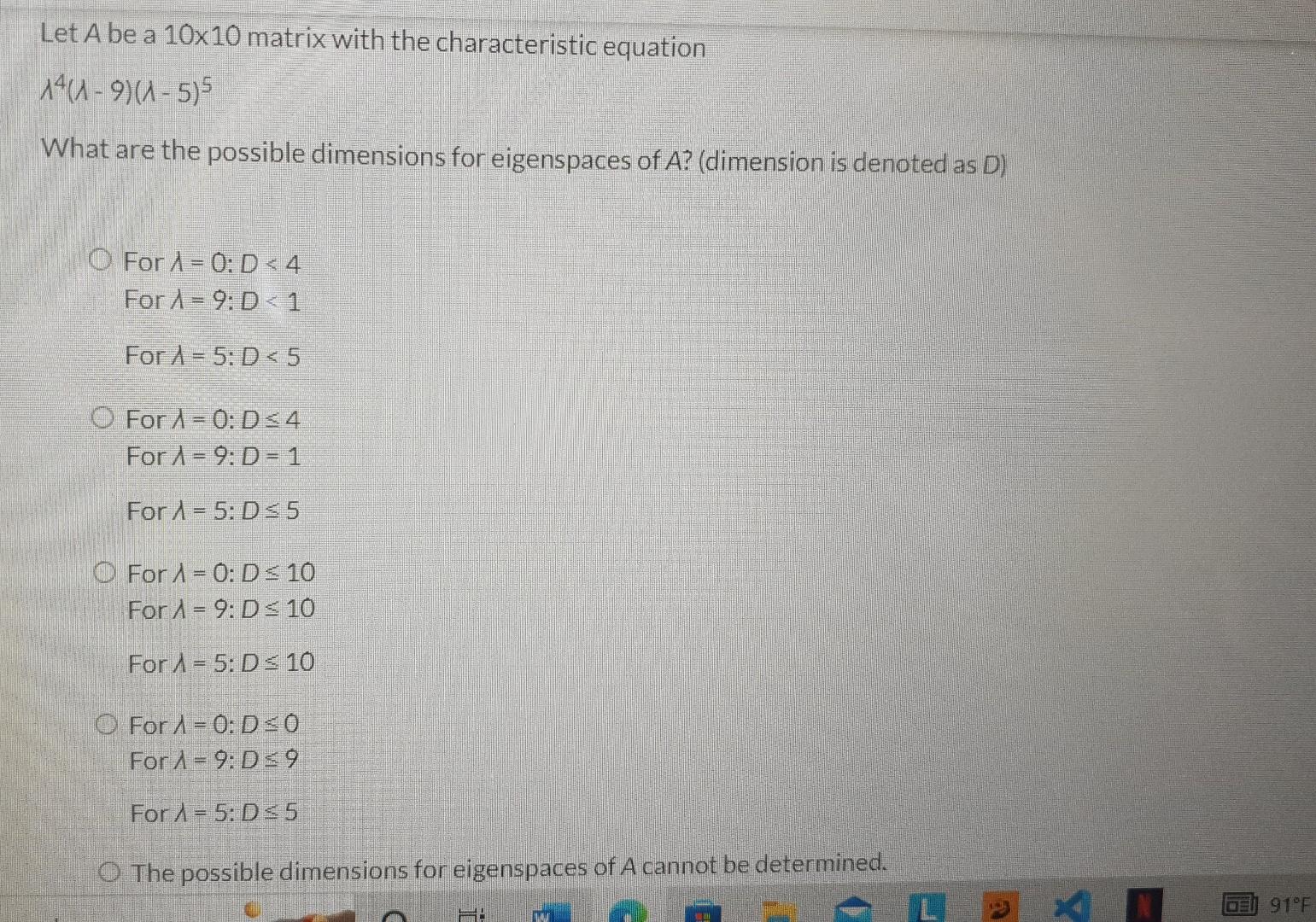 Solved Let A be a 10×10 matrix with the characteristic | Chegg.com