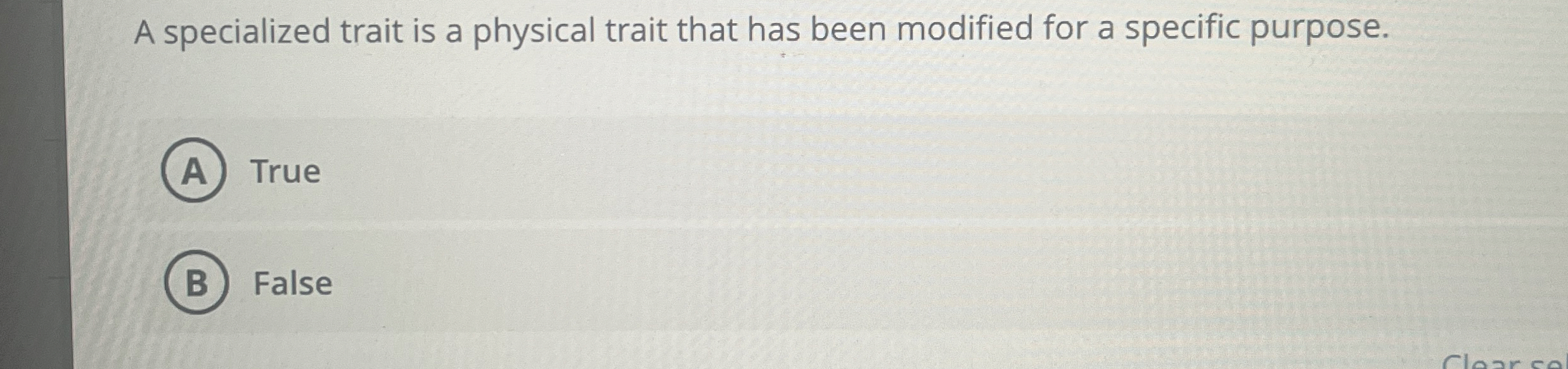 High Quality SOLUTION A specialized trait is a physical trait that has been | Chegg.com