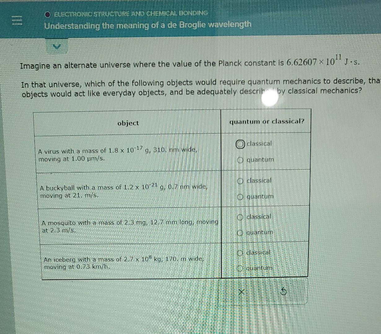 Solved Imagine an alternate universe where the value of the | Chegg.com
