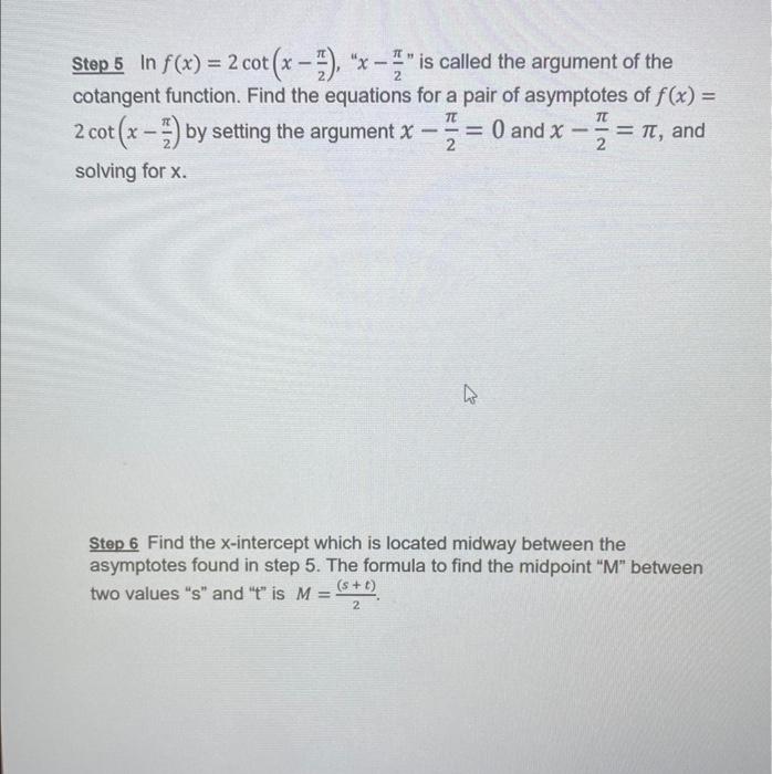 Solved (3) Sketch 2 periods of the function f(x)=2cot(x−2π) | Chegg.com