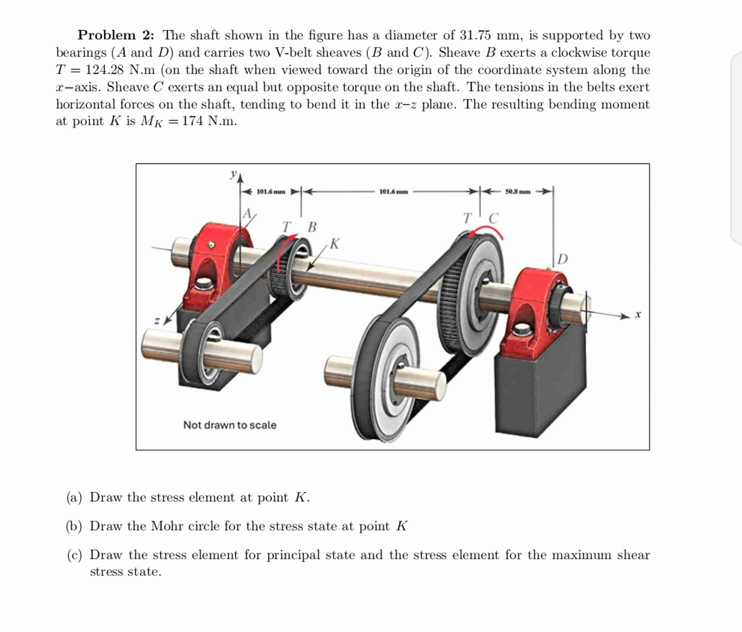 Problem 2: The shaft shown in the figure has a | Chegg.com