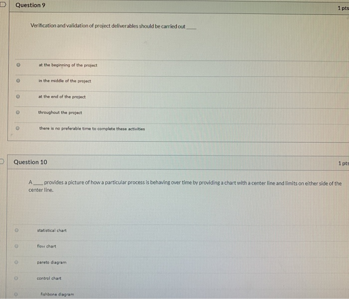 Solved Question 9 Verification and validation of project | Chegg.com