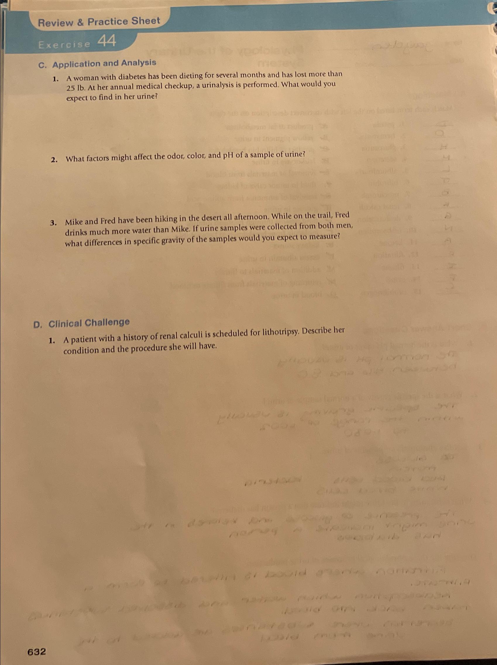 Solved Review & Practice SheetExercise 44C. ﻿Application and | Chegg.com
