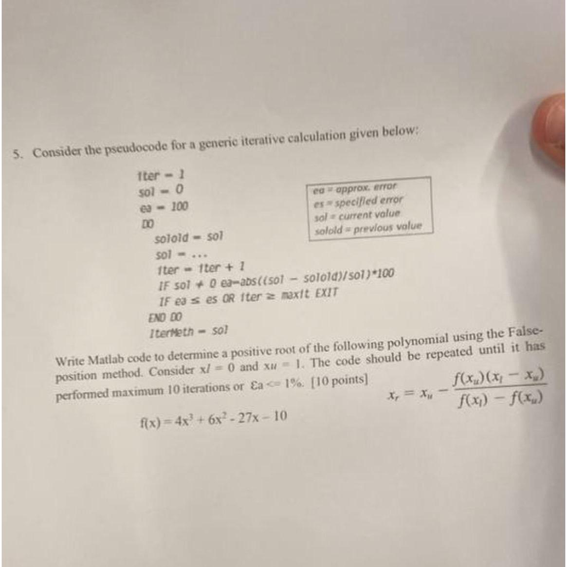 Solved Consider the pseudocode for a generic iterative | Chegg.com