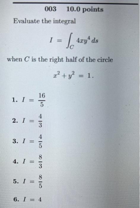 Evaluate the path integral I=∫Cf(x,y)ds when | Chegg.com