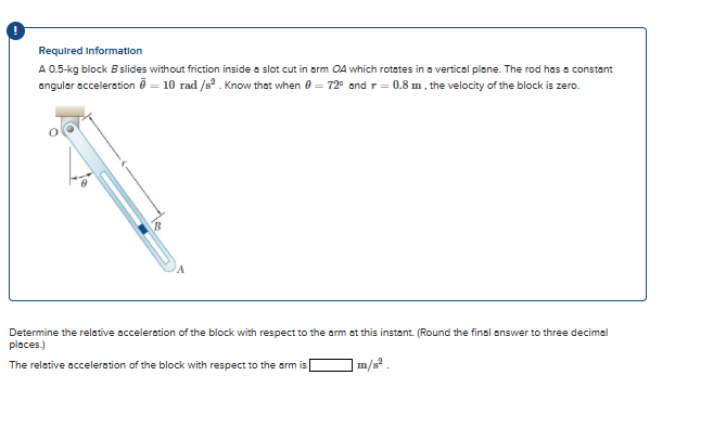 Solved 1Required informationA,0.5-kg ﻿block B ﻿slides | Chegg.com