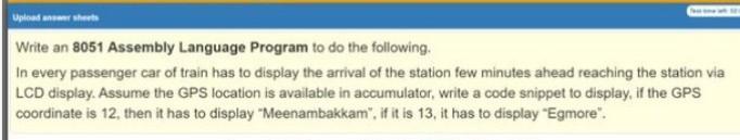 Write an 8051 Assembly Language Program to do the | Chegg.com