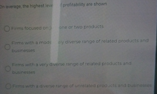 Solved On average, the highest levef profitability are | Chegg.com