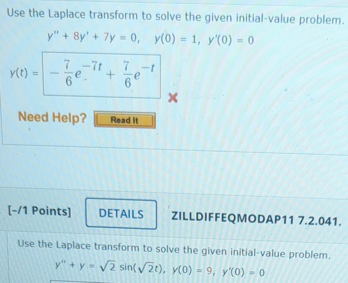 Solved Use the Laplace transform to solve the given | Chegg.com