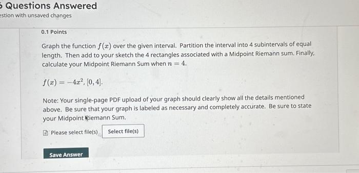 Solved Graph the function f(x) over the given interval. | Chegg.com